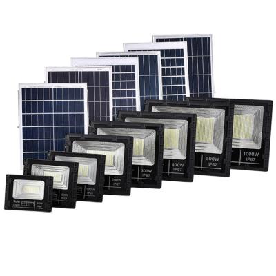 China 200W 300W 500W use solar energy lithium battery lifepo4 outdoor motion sensor flood light fixtures for sale