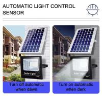China 200W 300W 500W use solar energy lithium battery lifepo4 outdoor motion sensor flood light fixtures for sale