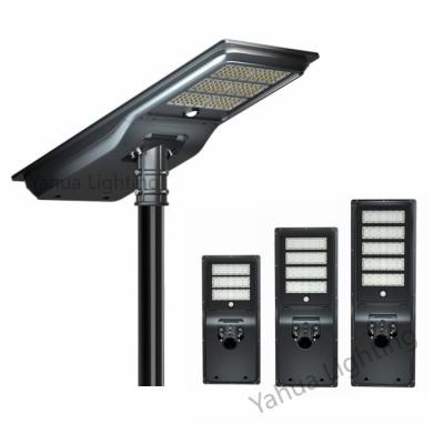 China 60W 80W 100W 160LM/W All In One Solar light IP66 Adjustable Black Integrated Solar Street Light for sale