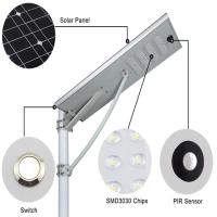 China 9 - 12m Installation Height Integrated Solar Street Light Featuring 140° Lighting Angle for sale
