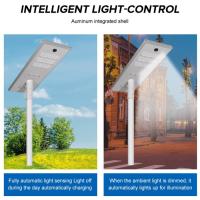 China 80 - 200W Aluminum Alloy Integrated Solar Street Light Lighting Time More Than 12 Hours for sale