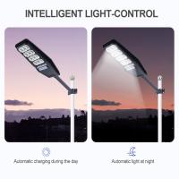 China Sensor Remote Control Solar LED Street Light Polycrystalline Silicon Solar Panel 100W 200W 300W ABS 6000K for sale
