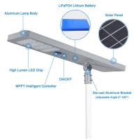 China High Quality All In One Integrated Solar Street Light Waterproof 80W 100W 120W for sale