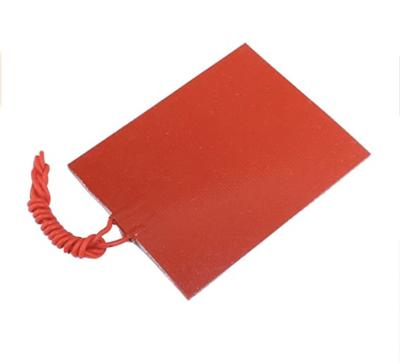 China Constant Temperature 25W Flexible Silicone Heater 80x100mm 12V Heating Pad for sale