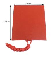 China Constant Temperature 25W Flexible Silicone Heater 80x100mm 12V Heating Pad for sale