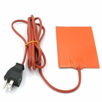 China 90x130x1.5mm Silicone Oil Pan Heater 12v Fiberglass Reinforced for sale