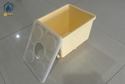 China Agricultural Hydroponic Dutch Bucket Square Hydroponic Grow Bucket Beige With Irrigation System for sale