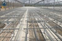 China Agriculture Hydroponic Rolling Tables Moveable Rolling Greenhouse Benches Welded Mesh for sale