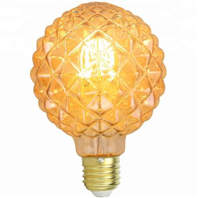 China Pineapple G95 Edison Filament Bulbs Amber 8w Led Edison Bulb E27 Dimmable for sale