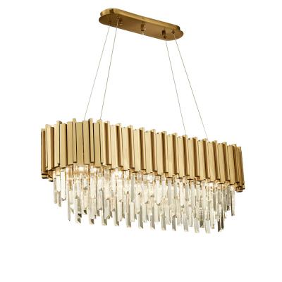 China Gold Rectangle Drop Modern Pendant Light Warm White Durable Black Finished for sale