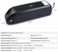 China USB Ebike Battery 36V 17ah  10s5p  Lithium Ion Battery For Electric Bicycle E Bike Replacement Battery for sale