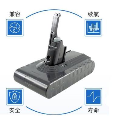 China 21.6V Li Ion Dyson Replacement Battery Pack For V8 V7 Handheld Table Vacuum Cleaners for sale