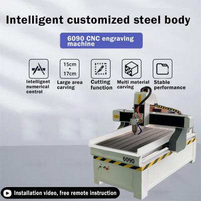 China Wood 4 Axis CNC Engraving Machine 2.2kw 6090 4 Axis CNC Router for sale