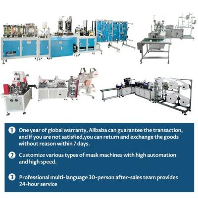 China Folding Elastic Earloop Mask Machine 22kW Mask Making Equipment for sale