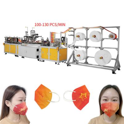 China 15Kw 100pcs/Min KN95 Face Mask Making Machine Flat Face Mask Production Line for sale