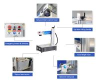 China 0.015mm Minimum Line Width Metal Wood Carving Fiber Laser Marking Machine with Pulsed Mode and Raycus/JPT Laser Source for sale