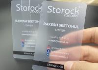 China Custom PVC Transparent Business Card 0.38mm Gold Foil RFID Tag 85.5x54mm for sale