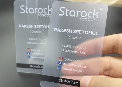 China Custom PVC Transparent Business Card 0.38mm Gold Foil RFID Tag 85.5x54mm for sale