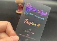 China Custom PVC Transparent Business Card 0.38mm Gold Foil RFID Tag 85.5x54mm for sale