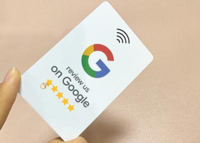 China Programmable NFC Google Review Card 85.5x54mm Customizable Social Media Feedback Card for sale