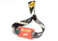 China Adjustable RFID NFC Woven Wristband 350x15mm Disposable Fabric Bracelet for Events for sale