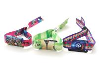 China Custom RFID Fabric Wristband F08 1K Chip for Cashless Events Festivals 350mm for sale