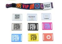 China Custom RFID Fabric Wristband F08 1K Chip for Cashless Events Festivals 350mm for sale