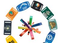 China Adjustable RFID NFC Woven Wristband 350x15mm Disposable Fabric Bracelet for Events for sale