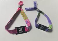 China Eco Friendly Fabric Print RFID Wristband Disposable 125kHz 13.56MHz UHF Woven Ticket for Event 350x15mm for sale