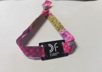 China Eco Friendly Fabric Print RFID Wristband Disposable 125kHz 13.56MHz UHF Woven Ticket for Event 350x15mm for sale