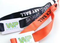 China Jacquard Woven RFID Wristband 860-960Mhz Long Range Detected Custom Logo Printed Cloth Bracelet for sale