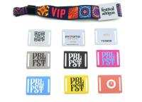 China Jacquard Woven RFID Wristband 860-960Mhz Long Range Detected Custom Logo Printed Cloth Bracelet for sale