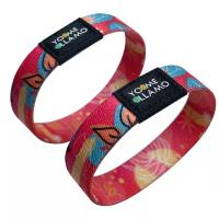 China Custom Printable Elastic RFID Wristband NFC Bracelet 160x25mm for Access Control for sale
