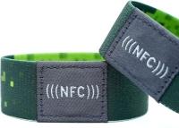China Polyester Adjustable RFID Woven Wristband Custom Printable Elastic For Theme Park for sale