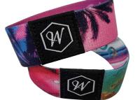 China Polyester Adjustable RFID Woven Wristband Custom Printable Elastic For Theme Park for sale