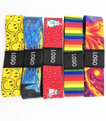 China Customized 13.56MHz NFC Elastic RFID Wristband with N-TAG213 Chip 25mm Width for sale