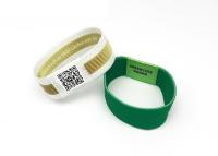 China 125kHz 13.56MHz NFC UHF Elastic Stretch RFID Woven Wristband 25mm Width for Sports Events for sale
