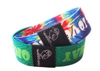 China 125kHz 13.56MHz NFC UHF Elastic Stretch RFID Woven Wristband 25mm Width for Sports Events for sale