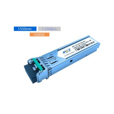 China 1.25G 100km Single Fiber SFP Transceiver 1000Base-EZX 1550nm Gigabit SFP Module for sale