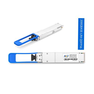 China SMF Fiber Type 200G QSFP56 LR4 Optical Transceivers DDM PIN And TIA Array On The Receiver for sale