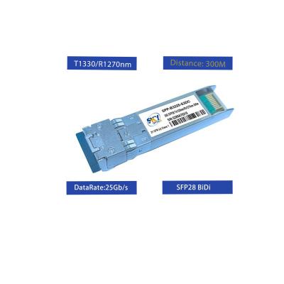 China 300m Reach 25G SFP28 Transceiver BiDi Single Mode Fiber Optic Transceiver 1330nm for sale