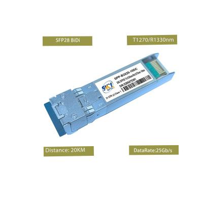 China 25G SFP28 SMF BIDI Optical Module For 20Km Distance 1270nm / 1330nm for sale