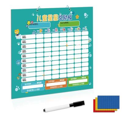 China Reusable Durable Preschool Reward Chart With EVA Magnetic Star for sale