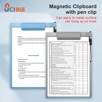 China UCI Magnetic Plastic Clipboard With Pen Holder A4 Writable MCB1912-P for sale