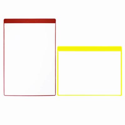 China Dustproof PVC Removable Document Holder File Pocket Red Yellow for sale
