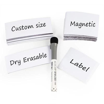 China Custom Dry Erase White Board Magnetic Labels 3x1.2 Inch 3.5x1.5 Inch for sale