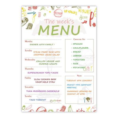 China Removable Magnetic Calendar Planner Dry Erase Meal Planning Notepad A5 Custom for sale