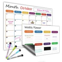 China Magnetic Dry Erase Reusable Daily Weekly Monthly Planner Set 17x11'' A3 A4 Custom for sale