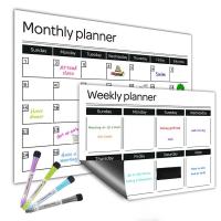 China Magnetic Dry Erase Reusable Daily Weekly Monthly Planner Set 17x11'' A3 A4 Custom for sale