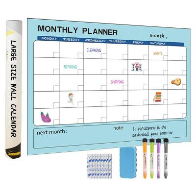 China Erasable Print Dry Erase Poster Monthly Dry Erase Calendar Poster Self Adhesive for sale
